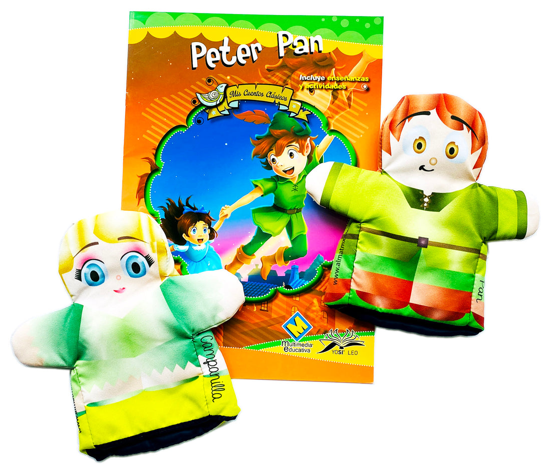 PETER PAN cuento ilustrado con dos títeres y un pinta-cuentos ...